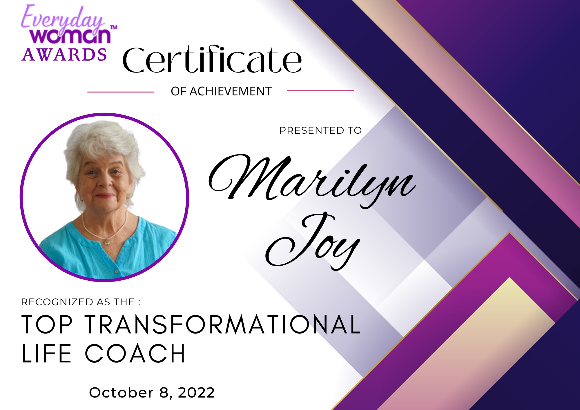 Joy Transformation – Transformation coaching with Marilyn Joy